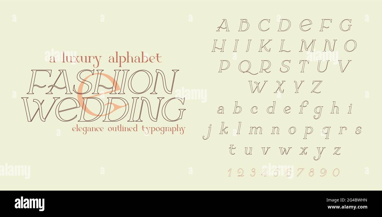 Modern sans serif elegance font. Classic minimal high contrast wedding ...