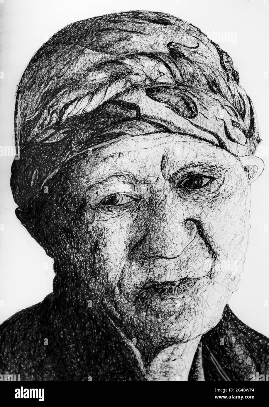 Portrait drawing female Black and White Stock Photos & Images - Alamy