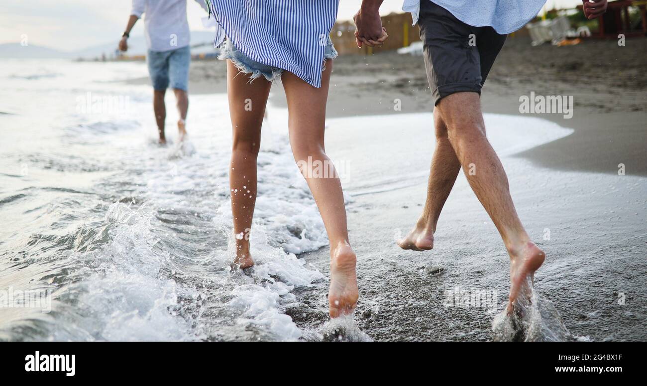 Friendship freedom group vacation beach summer holiday concept Stock ...