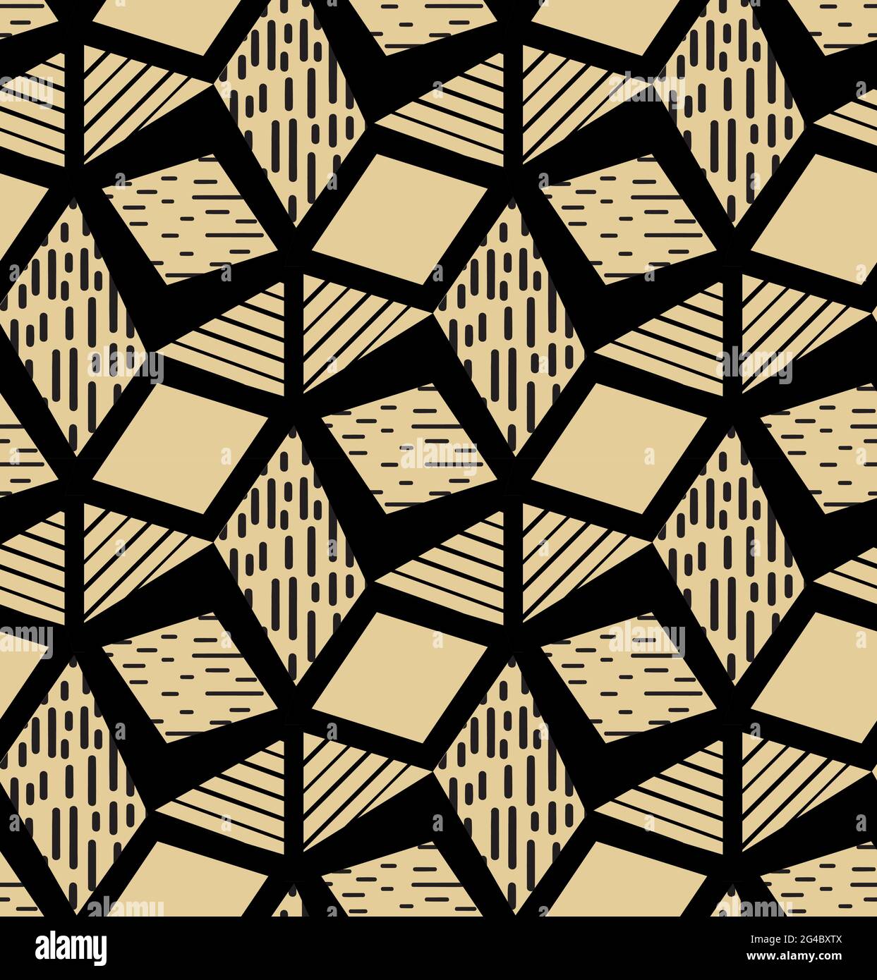 Geometry Gold black seamless pattern. Striped texture on polygonal ...