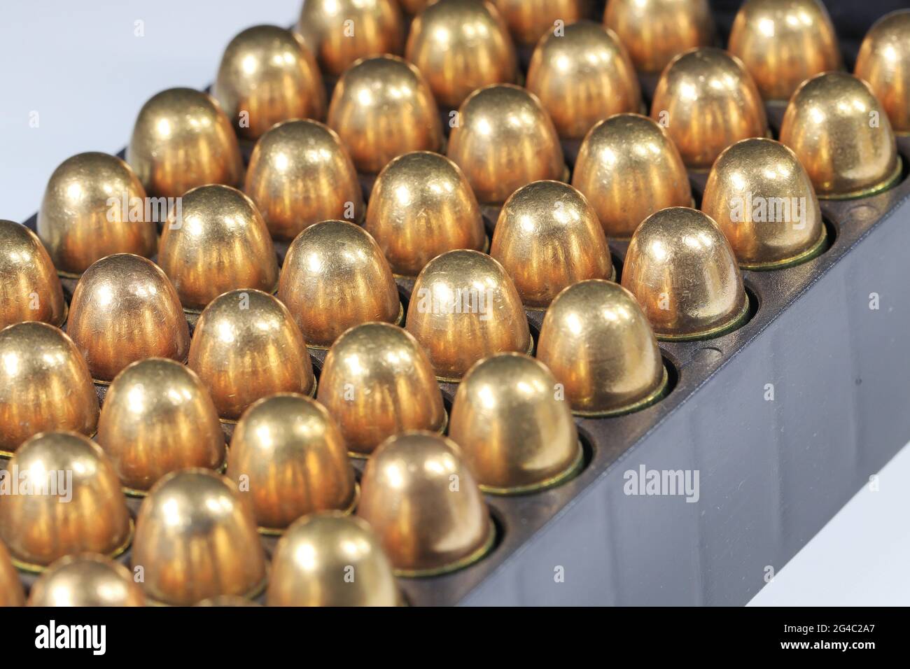 close up pack of bullet 11 mm or .45 acp FMJ (Full Metal Jacket ) ready ...