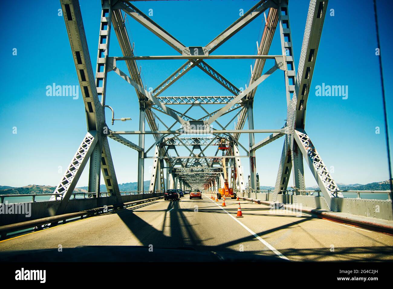 Driving on Richmond - San Rafael bridge, San Francisco bay, California - dec, 2020 Stock Photo ...