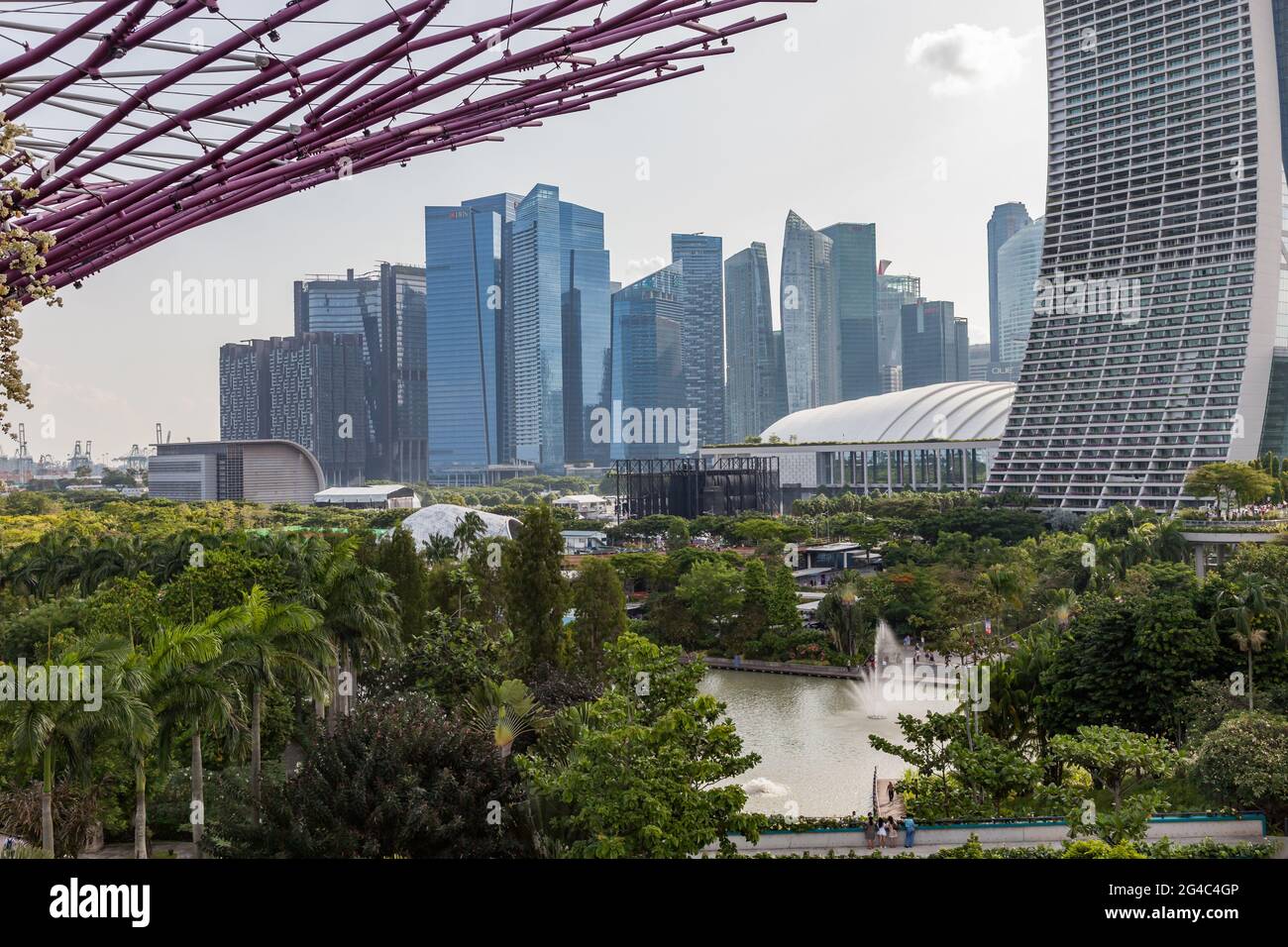 View of Singapore's CBD skyline from the Supertree Grove, Gardens by ...