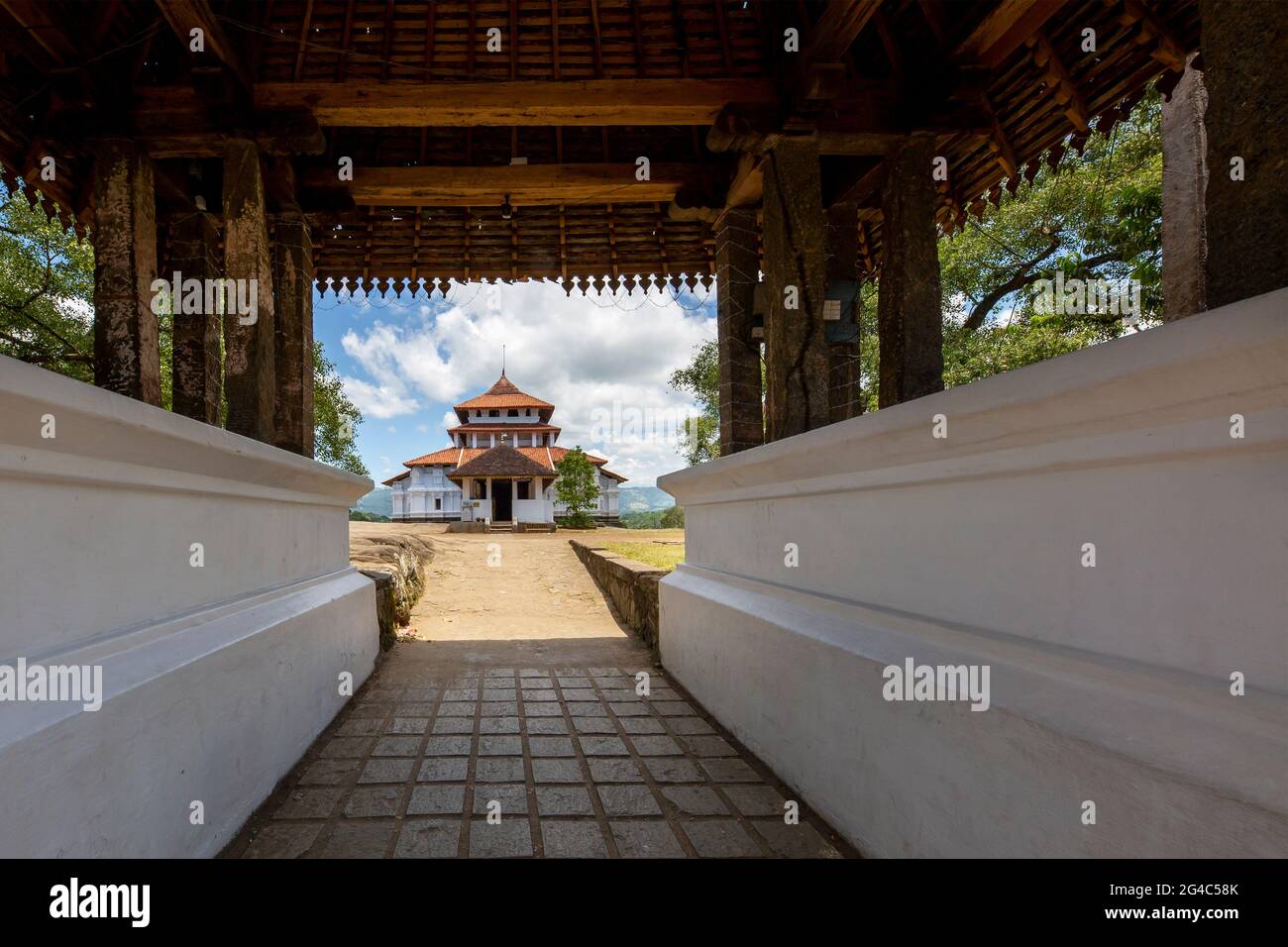 View over the historical Lankathilaka Buddhist Temple built in the 14th ...