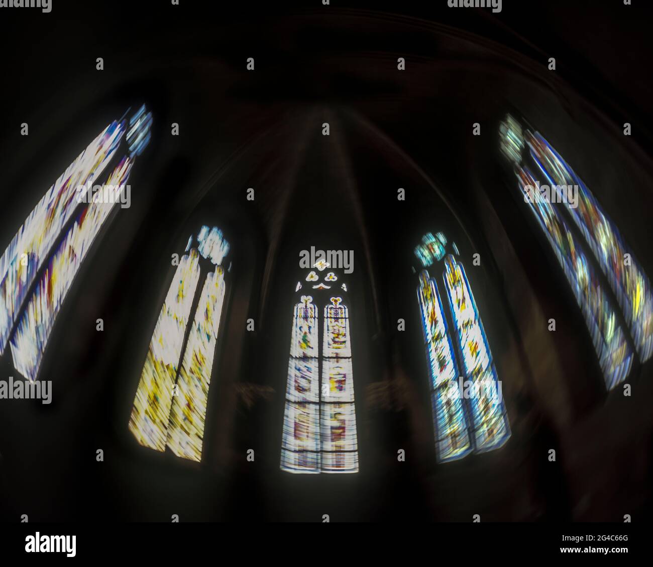 2007 HISTORICAL INTERIOR CHURCH CHAPEL STAINED GLASS WINDOWS Stock ...