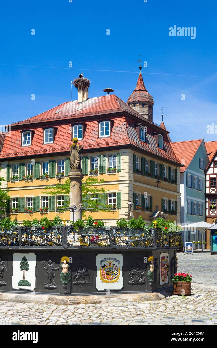 The city of Feuchtwangen, Franconia/Germany: Marktplatz (Market square ...