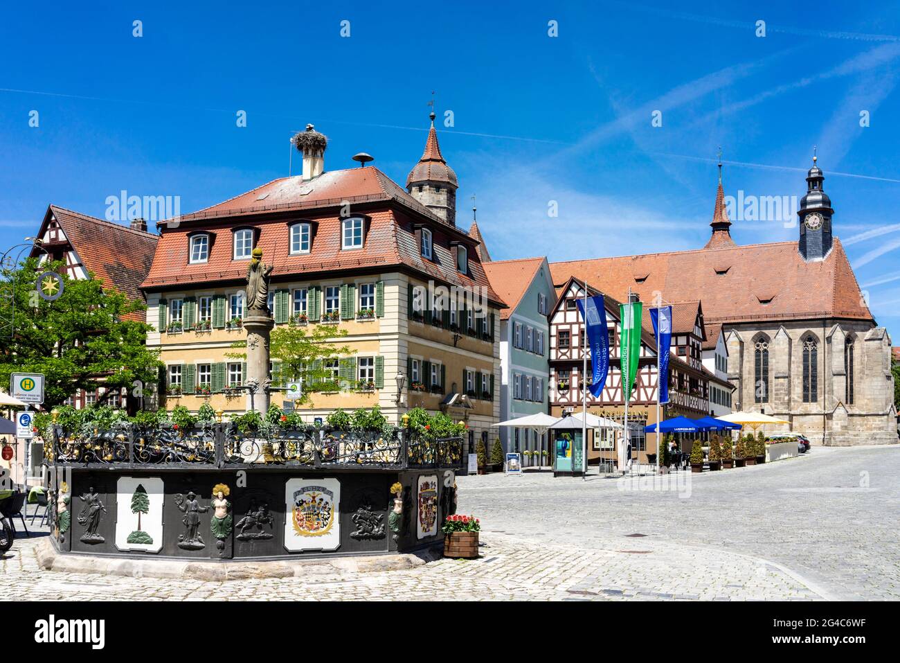 Feuchtwangen in Franconia/Germany: Marktplatz (Market square Stock ...