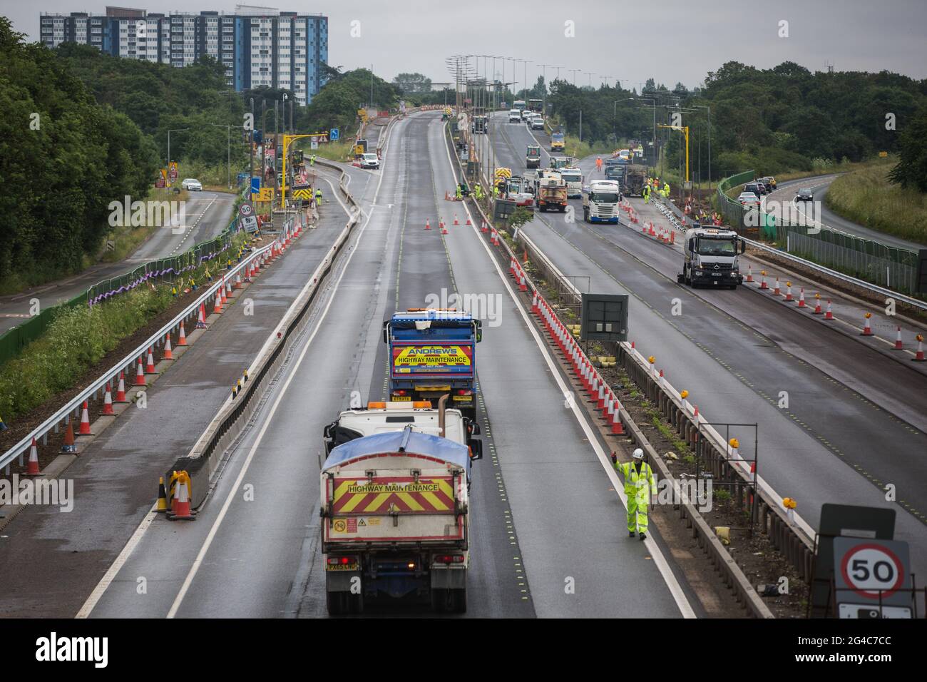 Smart motorway lane closure hi-res stock photography and images - Alamy