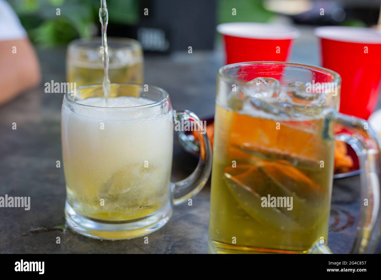 Beer party with friends at home, International Beer Day concept Stock ...