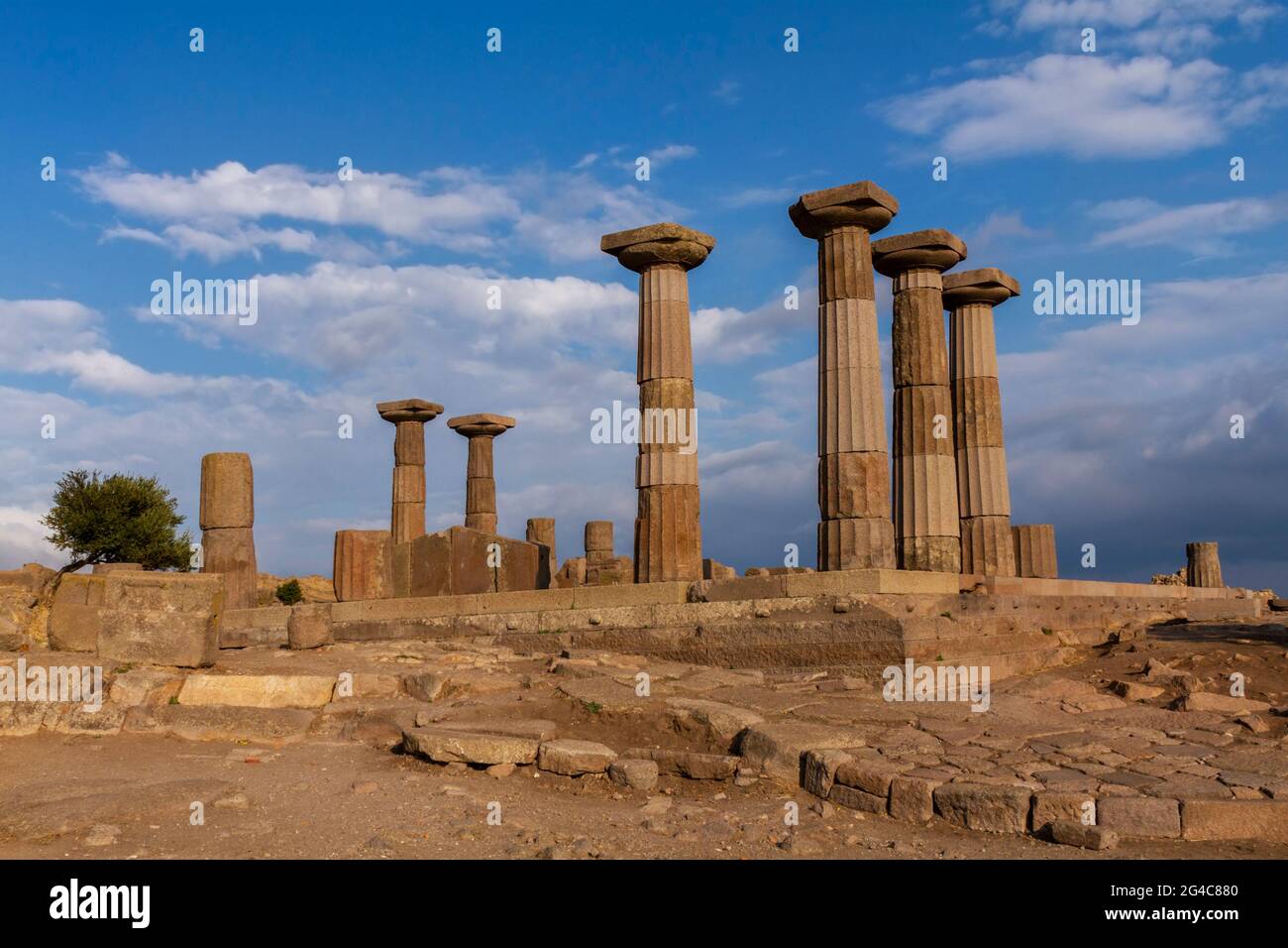 Ruins of the Temple of Athena at the ancient city of Assos, in ...