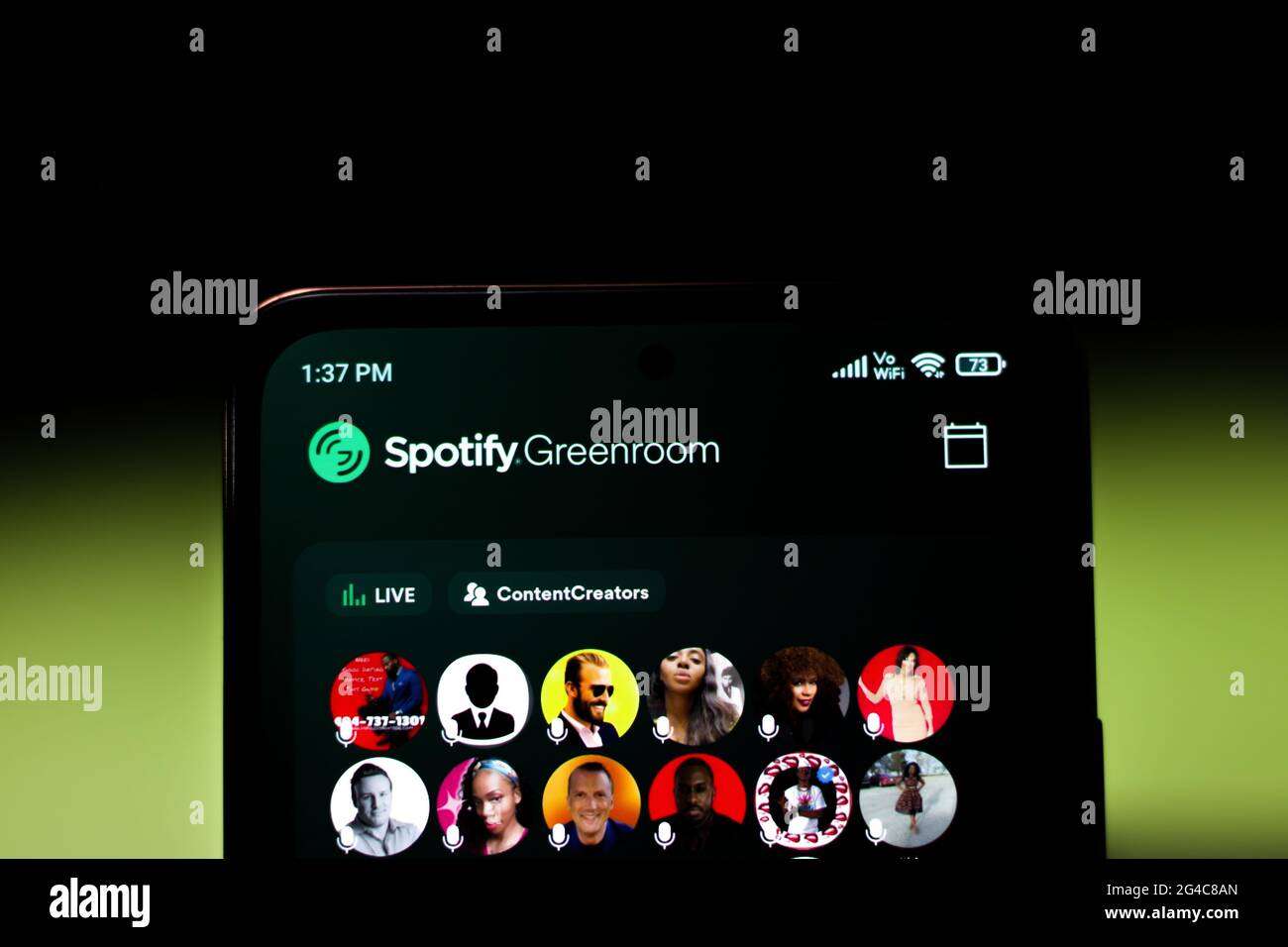 Spotify green room hi-res stock photography and images - Alamy