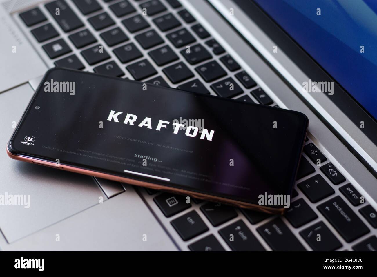 KRAFTON logo on phone screen stock image Stock Photo - Alamy