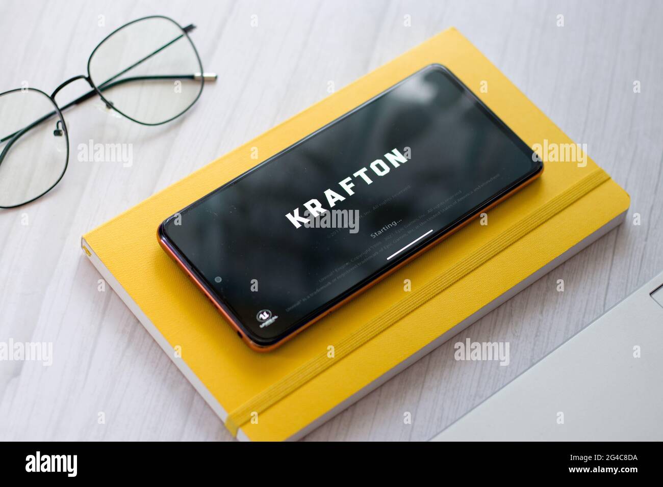 KRAFTON logo on phone screen stock image Stock Photo - Alamy