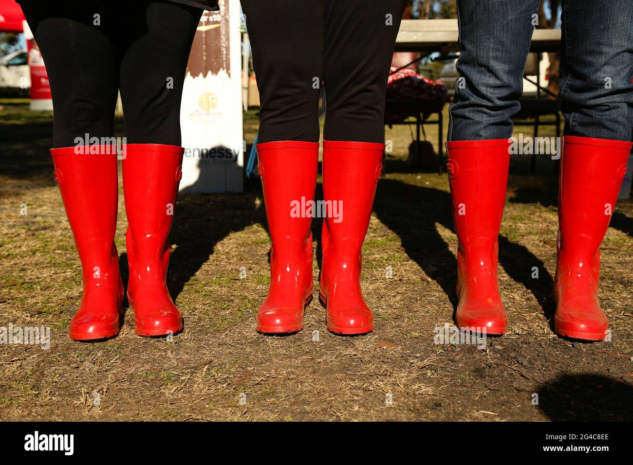 Rubber boots in a row hi-res stock photography and images - Alamy