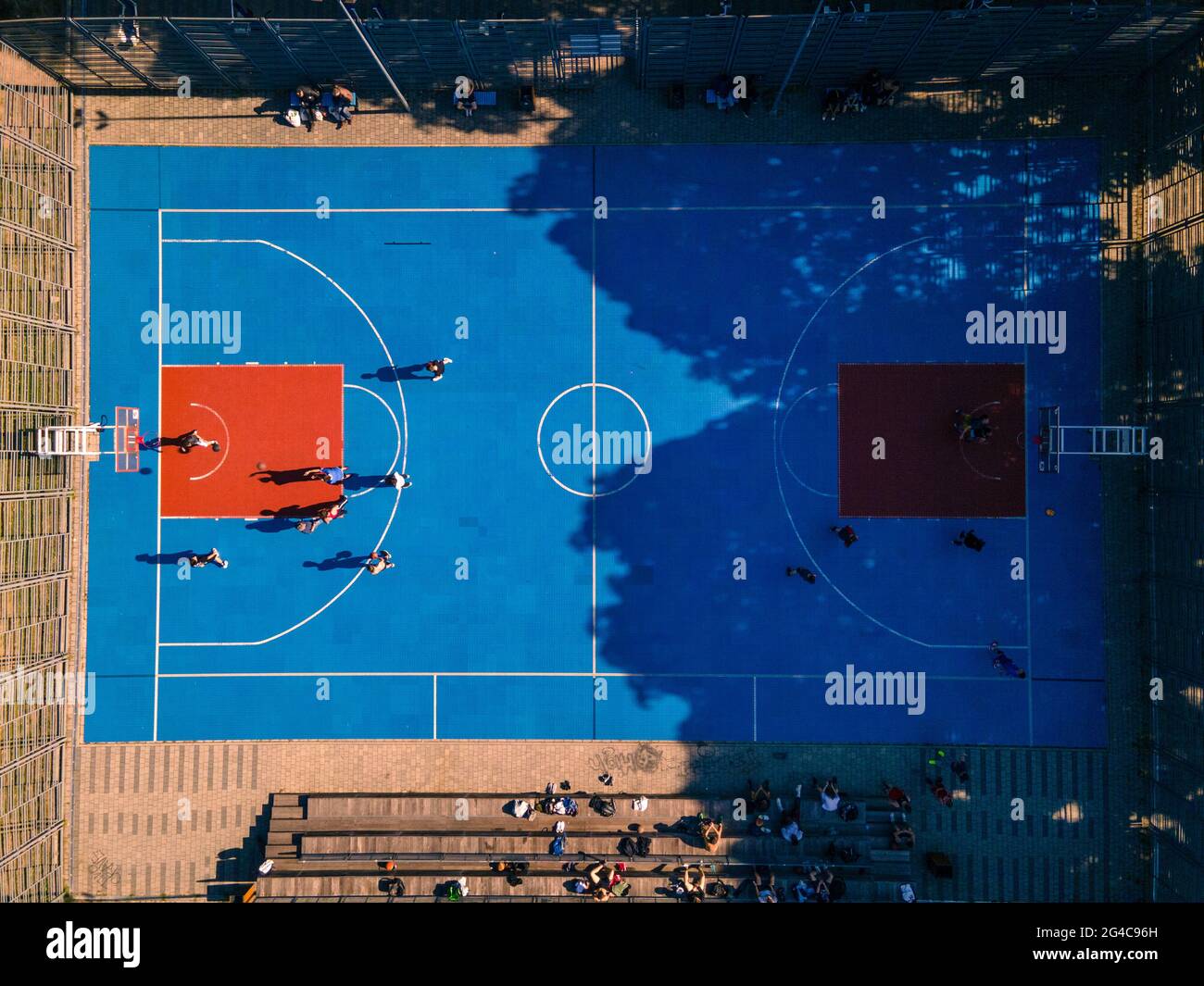Playing basketball from above hi-res stock photography and images - Alamy
