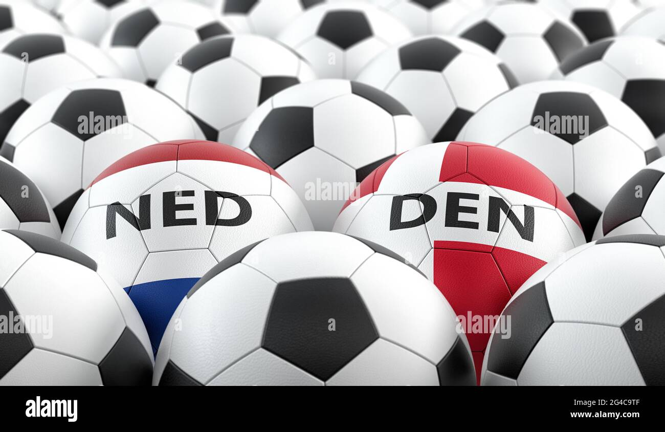 Netherlands vs. Denmark Soccer Match - Leather balls in Netherlands and ...