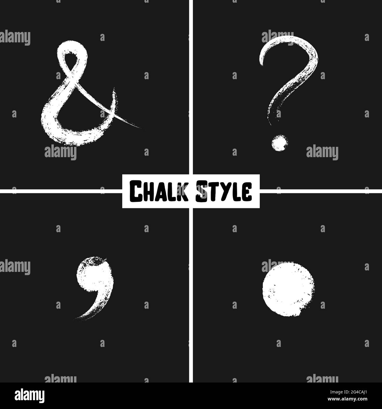 Collection of Signs Symbols Icons Vector Illustration in Chalk on ...