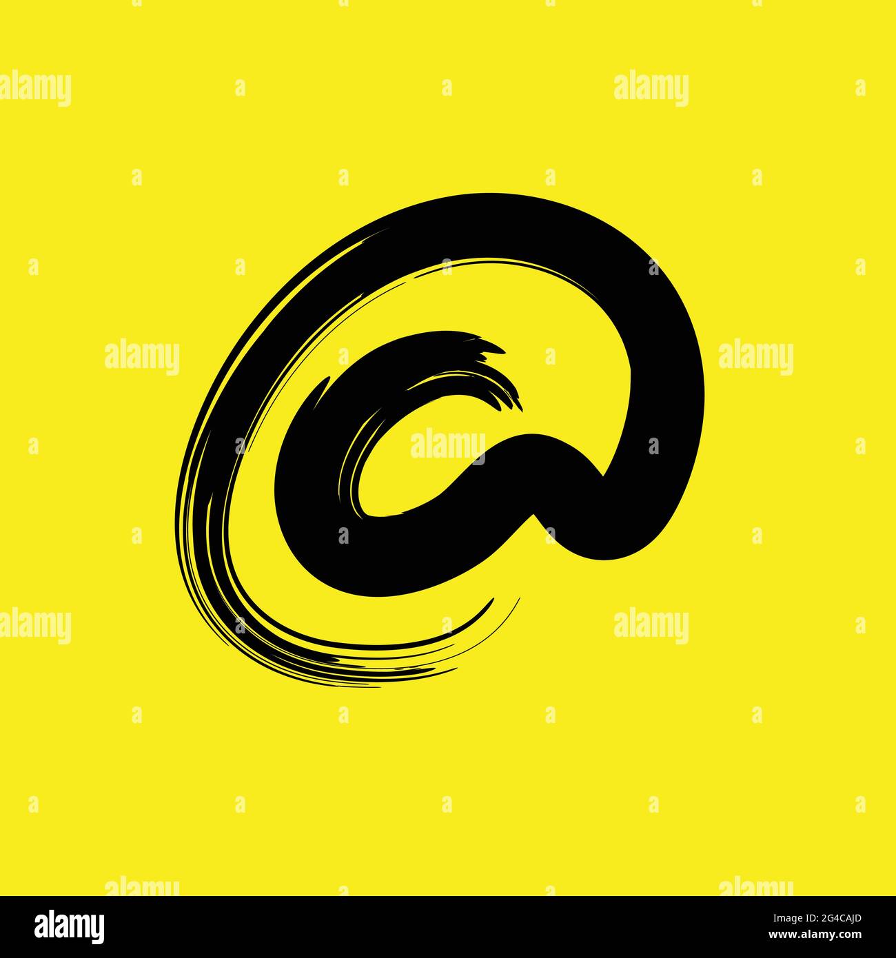 At the rate symbol Icon vector using neon colors in a brush stroke ...