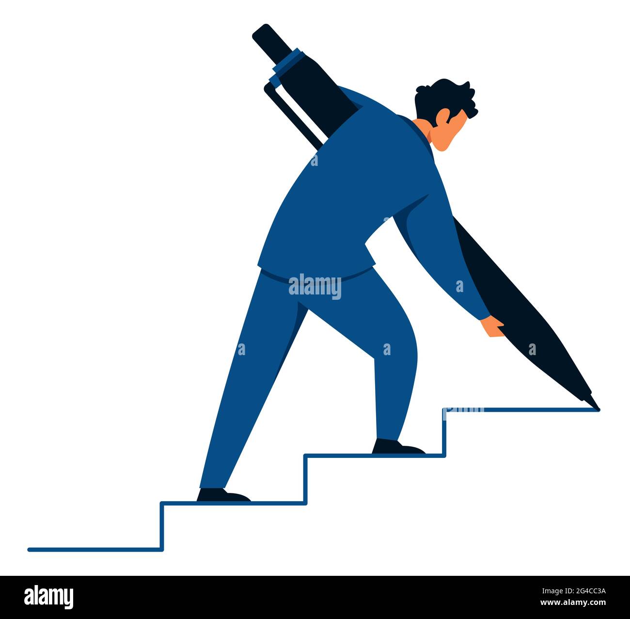 Man climbing on stairs Stock Vector Images - Alamy