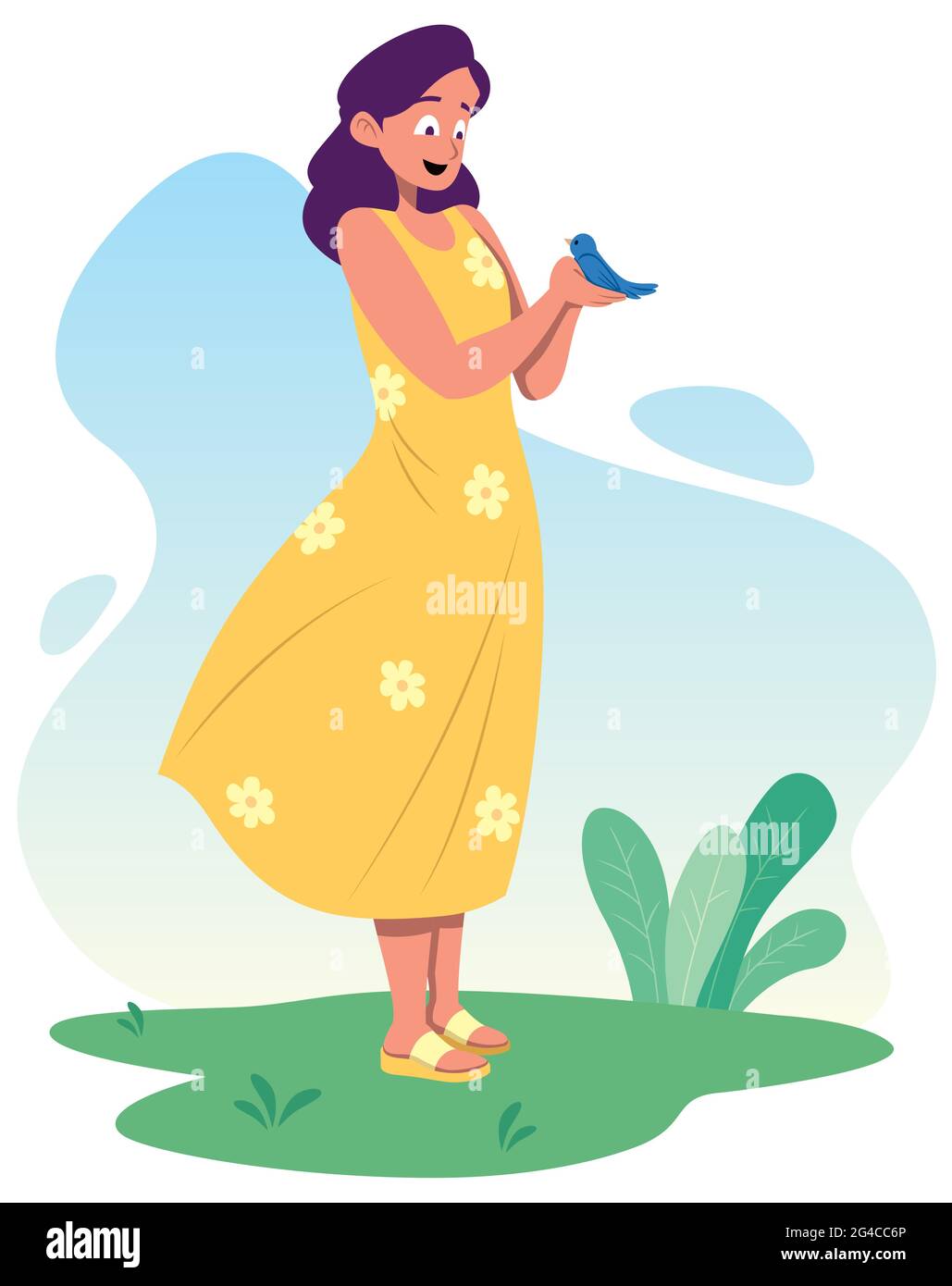 Holding bird palm Stock Vector Images - Alamy