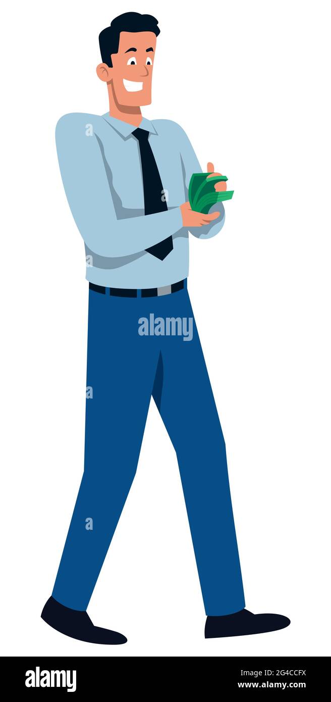 Business man holding money Cut Out Stock Images & Pictures - Alamy