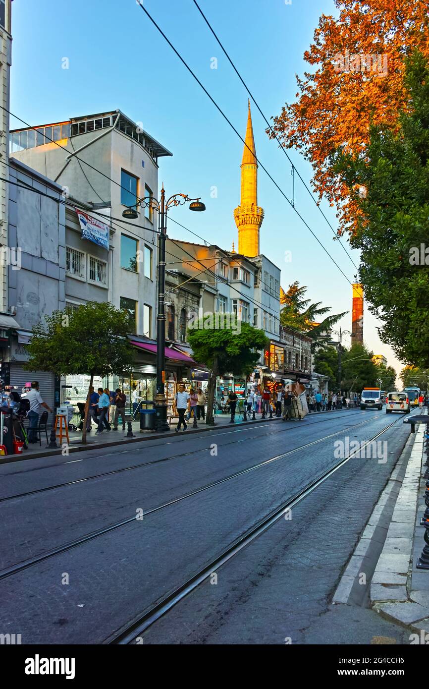 ISTANBUL, TURKEY - JULY 26, 2019: Typical Building and street in Laleli ...