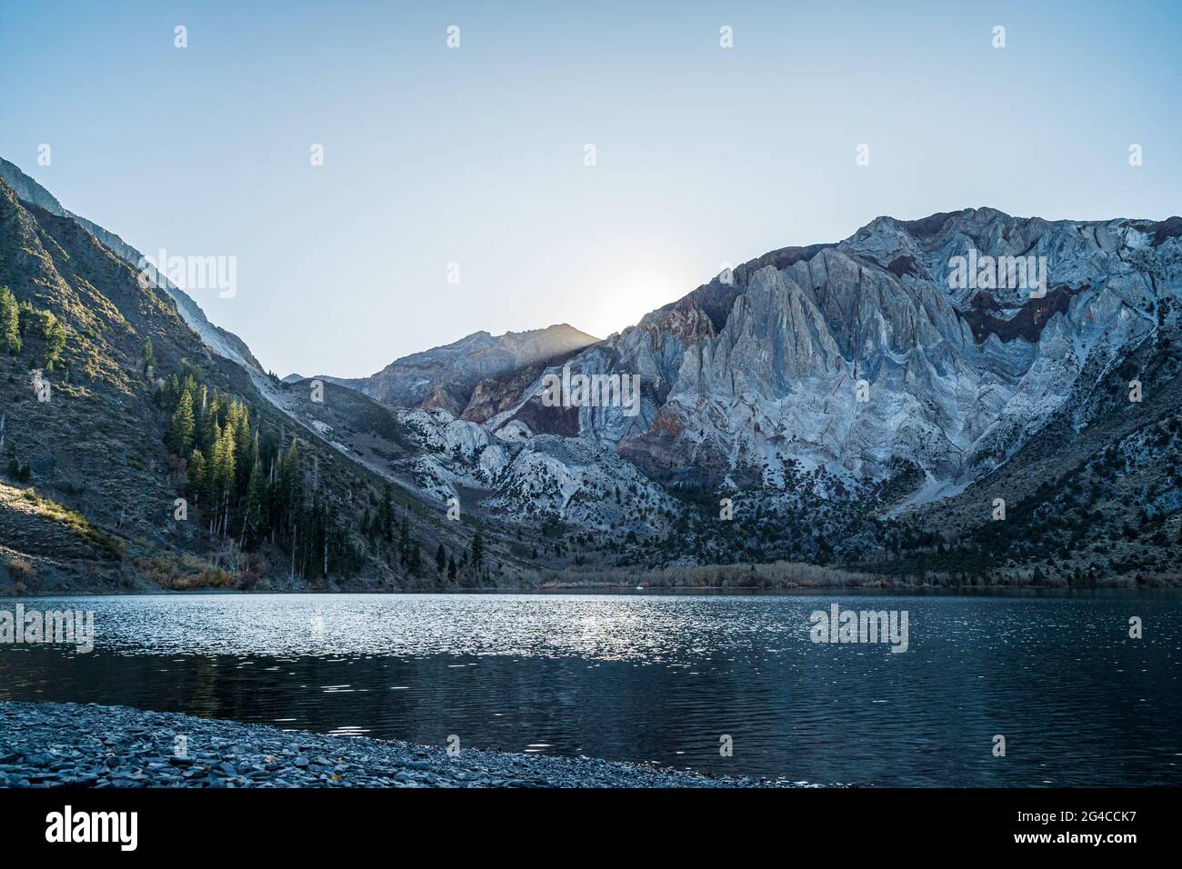 Convict Lake view of Sherwin range of Sierra Nevada Mountains Stock ...