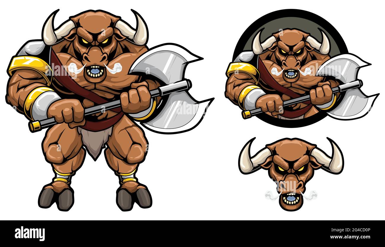 Minotaur Mythology Mascot Stock Vector Image & Art - Alamy