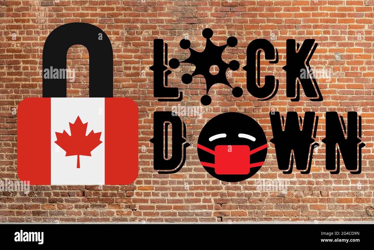 Canada Lockdown for Coronavirus Outbreak quarantine. Covid-19 Pandemic Crisis Emergency. Canada ...