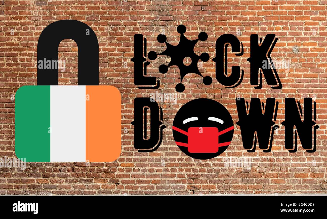 Ireland Lockdown for Coronavirus Outbreak quarantine. Covid-19 Pandemic Crisis Emergency ...