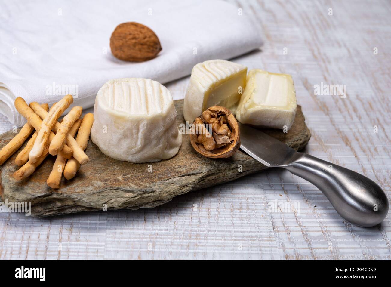 Cheese collection, soft goat French cheese with mold crottin de ...