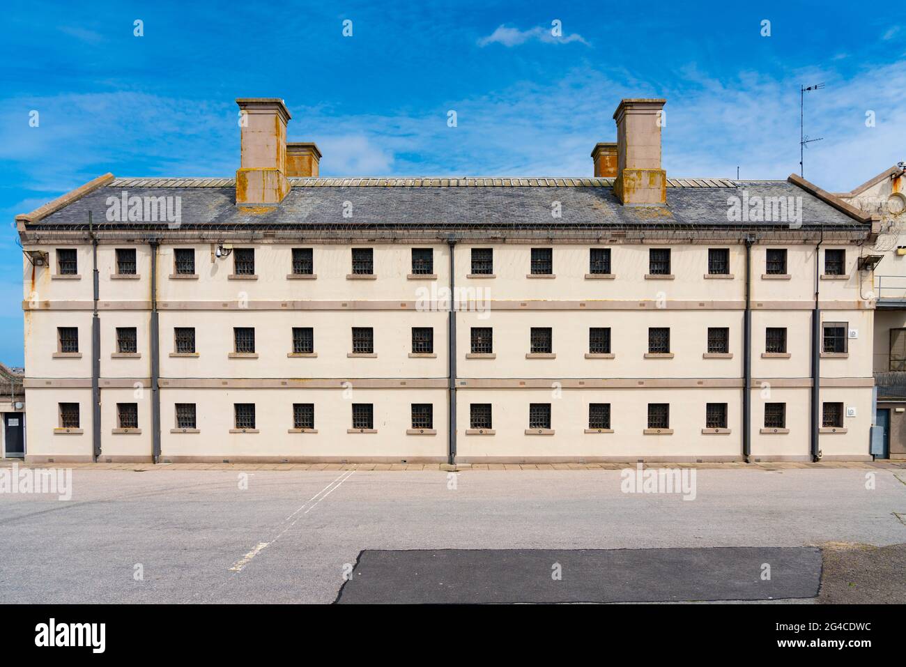 Exterior view of hall at Peterhead Prison Museum in Peterhead ...