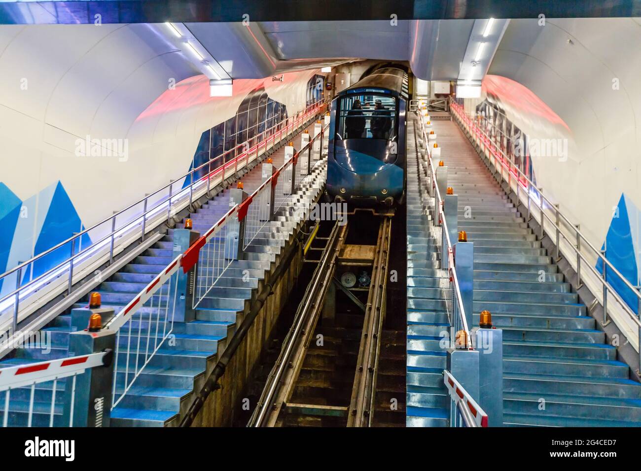 train funicular in the mountains Stock Photo - Alamy