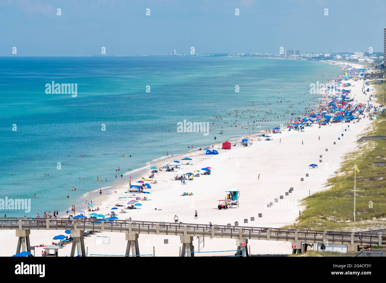 Panama City Beach Florida Skyline Beachfront Crowd June 2021 Stock ...