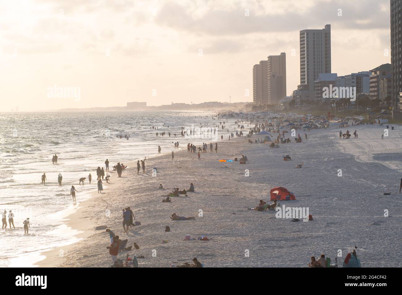 Panama City Beach Florida Skyline Beachfront Crowd June 2021 Stock ...
