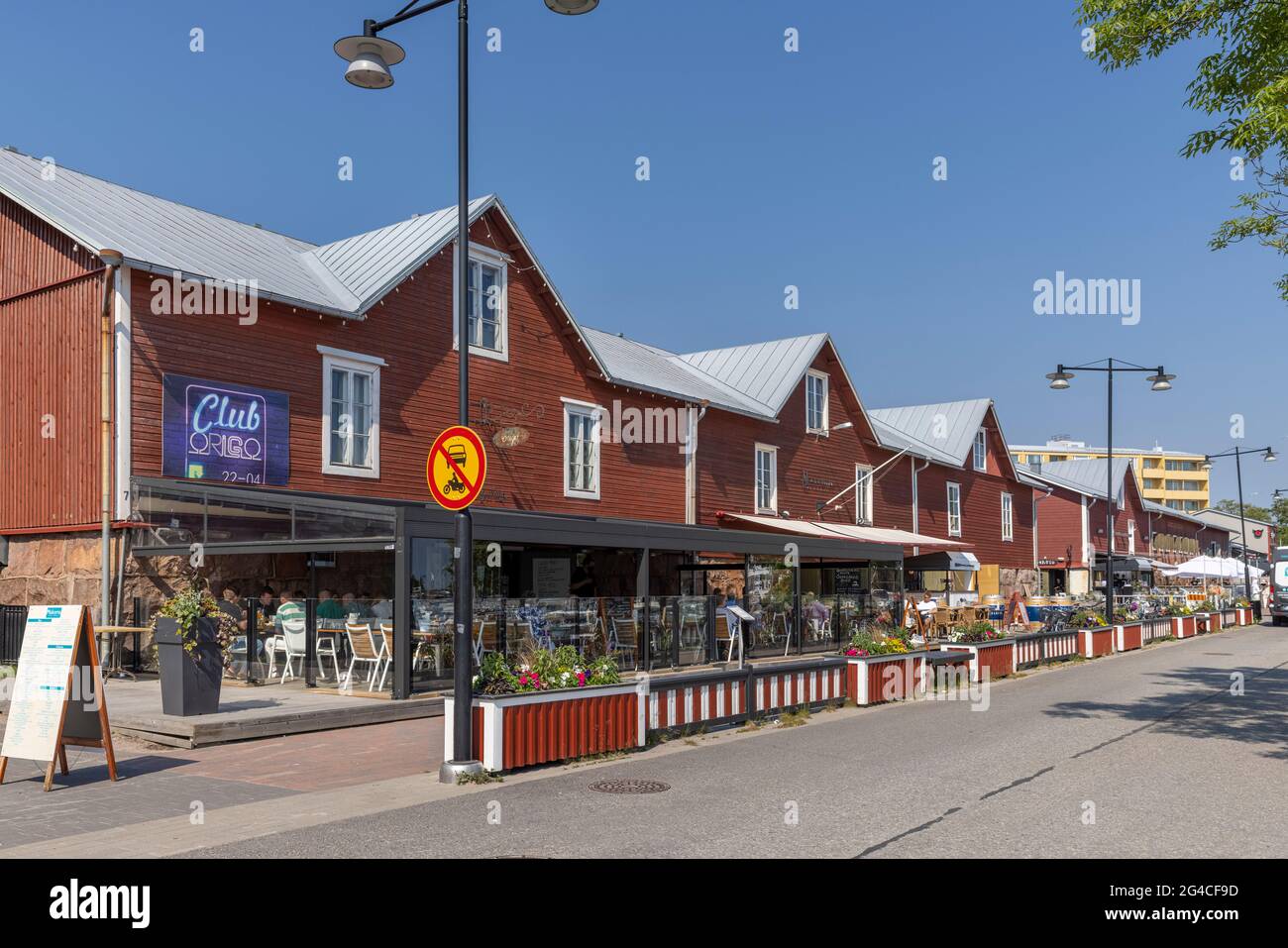 Traditional wooden buildings are typical in Hanko cityscape Stock Photo ...