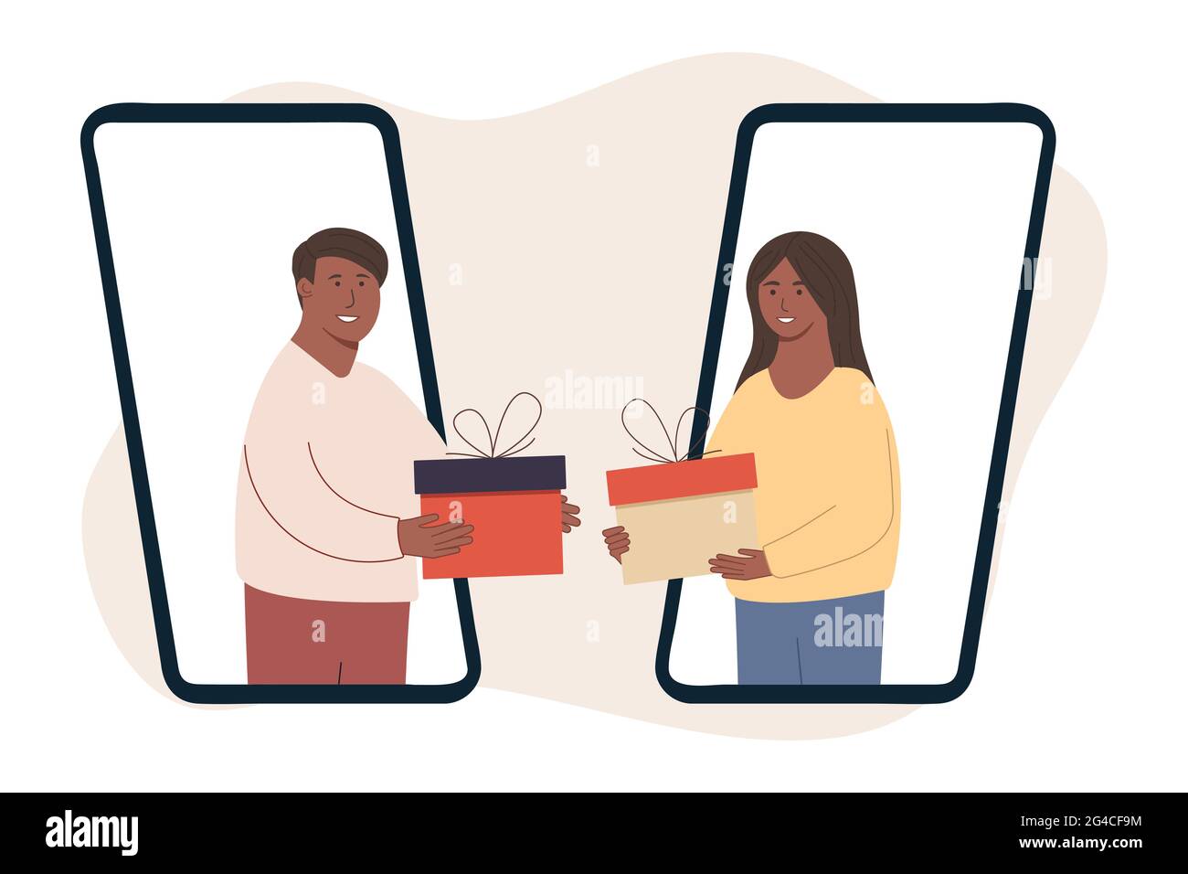 African woman with phone Stock Vector Images - Alamy