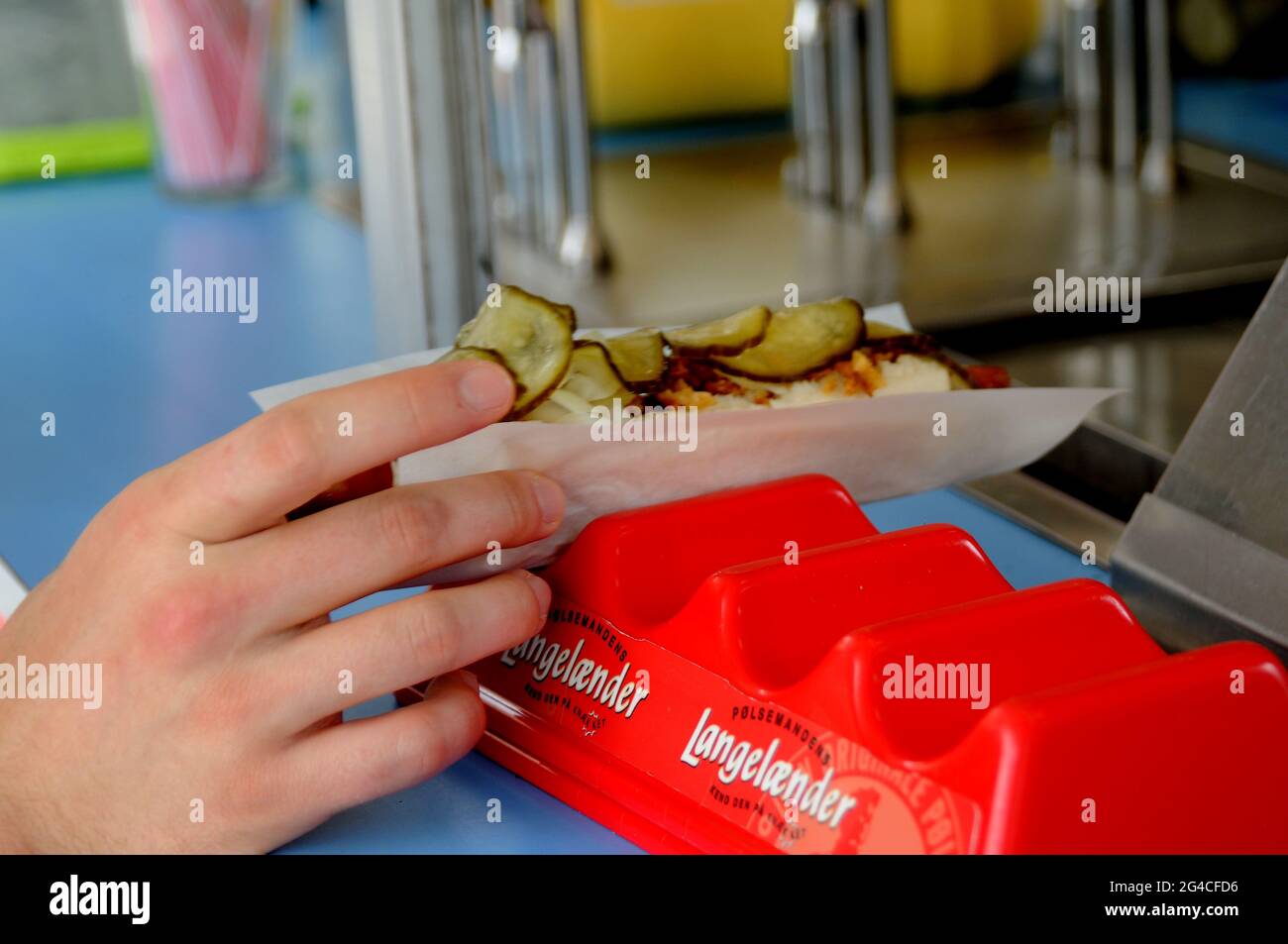Copenhagen, Denmark. 20 June 2021, French hot dog most famous fast food ...