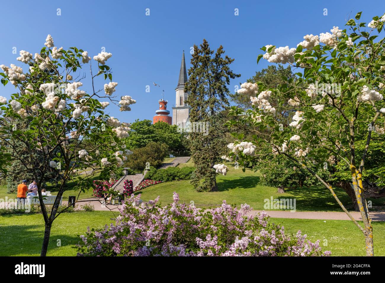 Beautiful public park downtown Hanko, Finland Stock Photo - Alamy