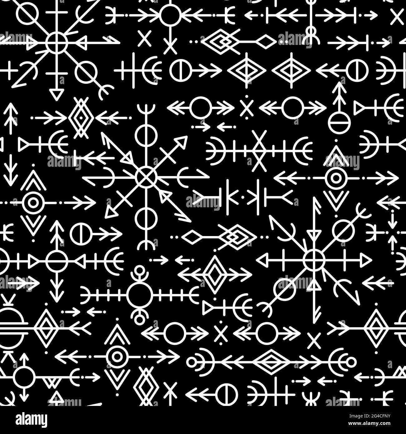 Ethnic Norwegian Icelandic seamless pattern. Runic talismans of the ...