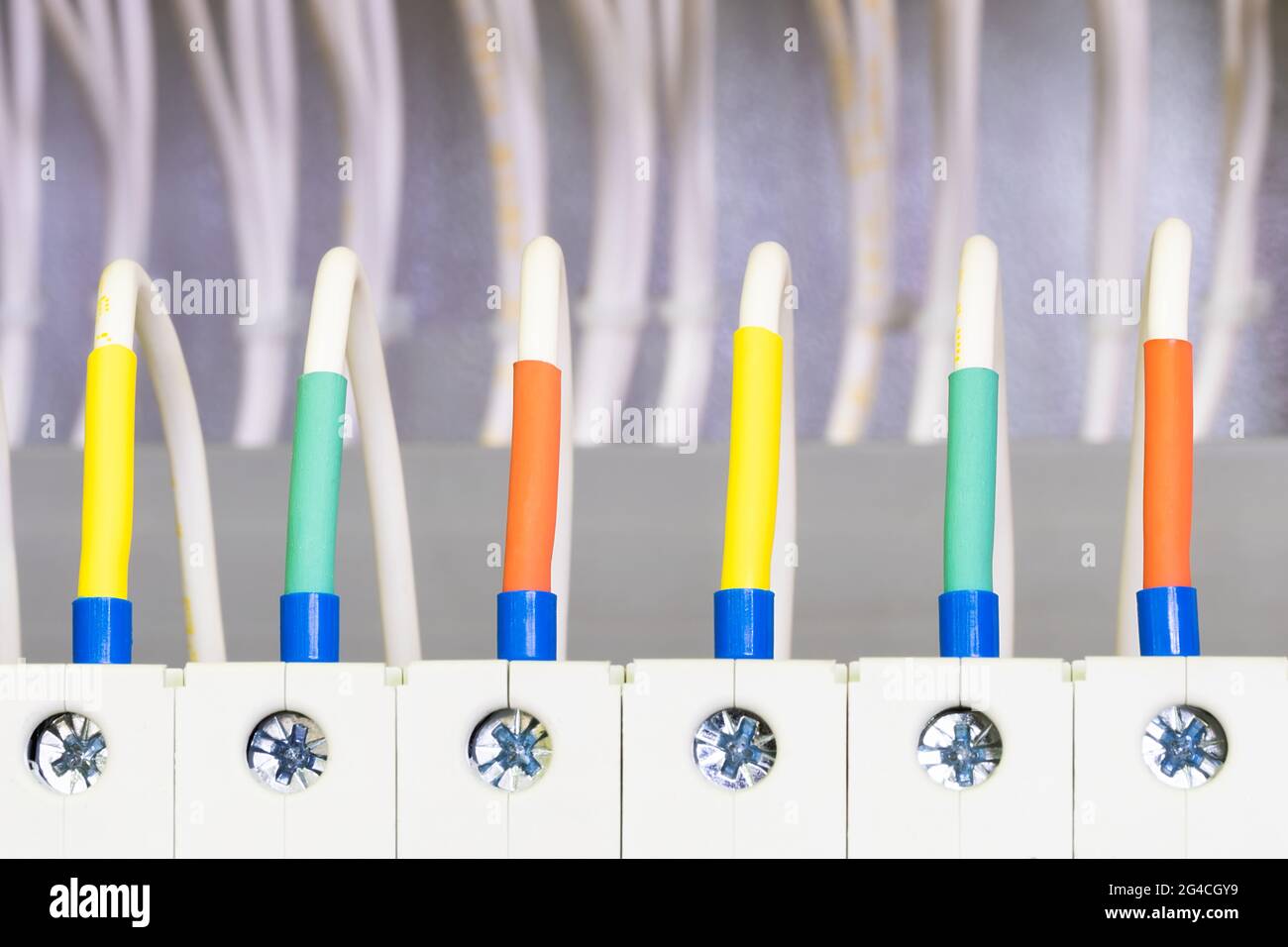 Color wires in a box of distribution of an electricity, PLC Control ...