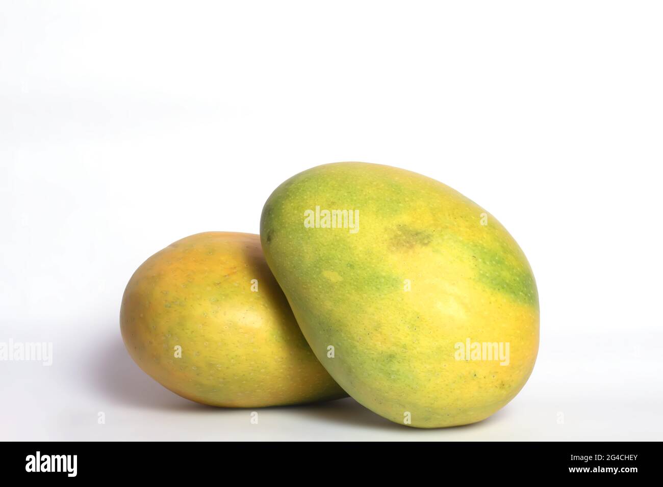 A couple of fresh, ripe mangoes with a white background Stock Photo - Alamy