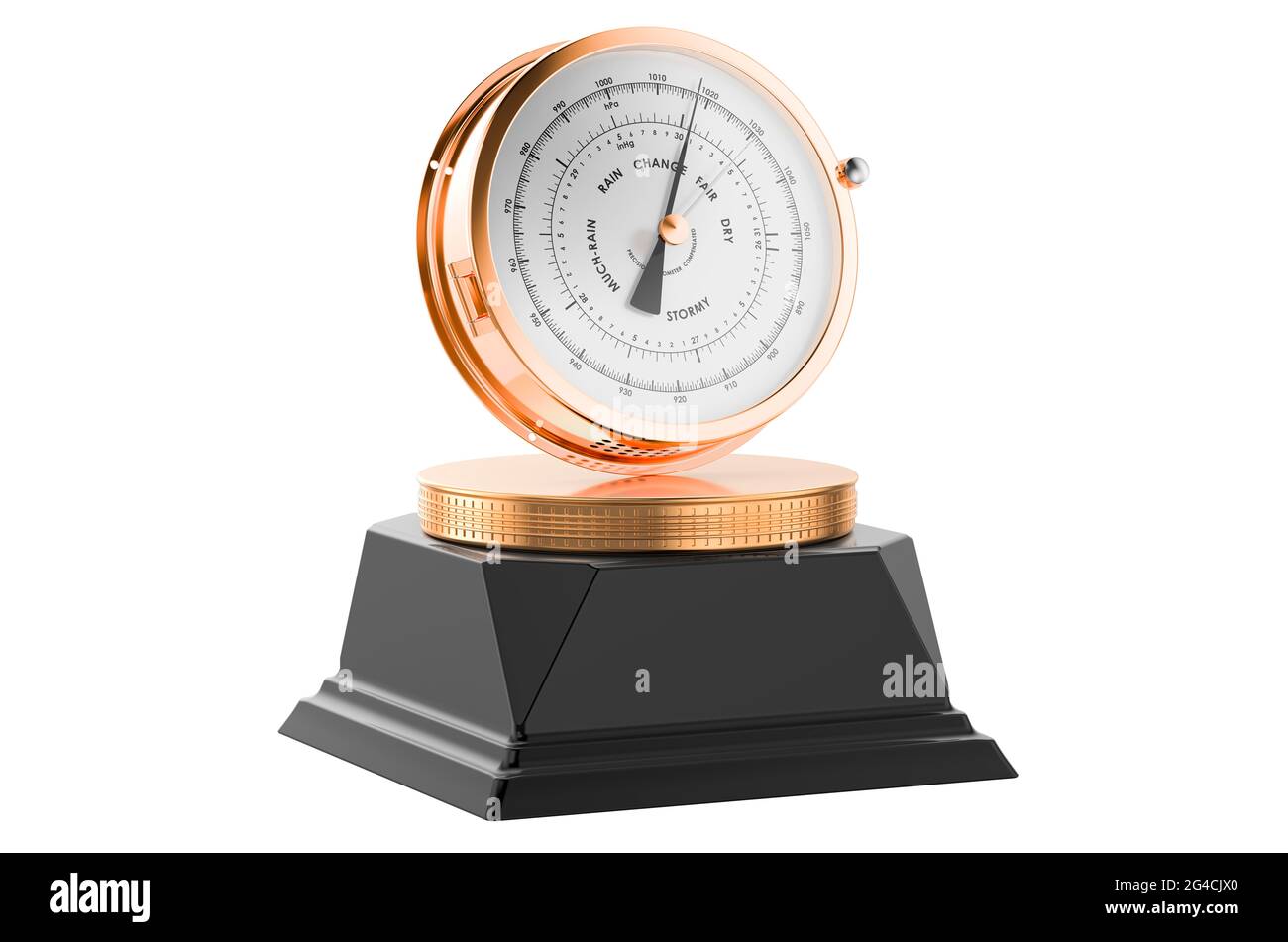 Barometer golden award concept. 3D rendering isolated on white ...