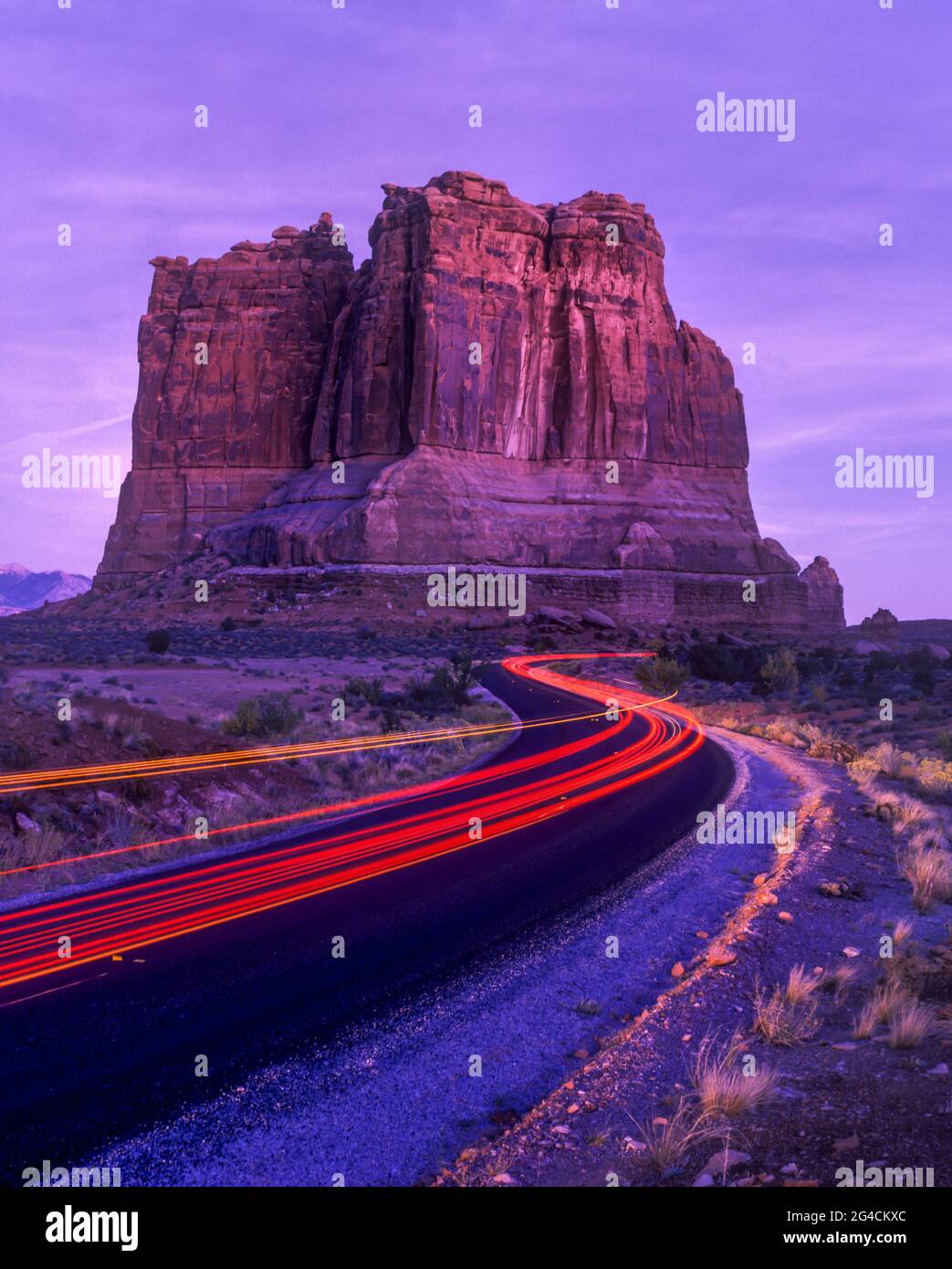 ROAD ORGAN BUTTE COURTHOUSE ROCKS ARCHES NATIONAL PARK UTAH USA Stock ...