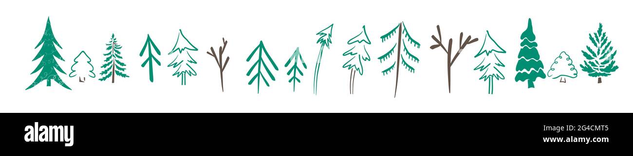 A set of simple children's trees. Vector illustration Stock Vector ...