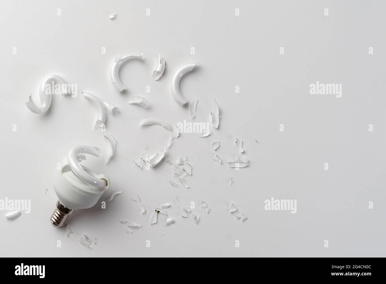 a broken crashed light bulb isolated, a concept of business problem and ...