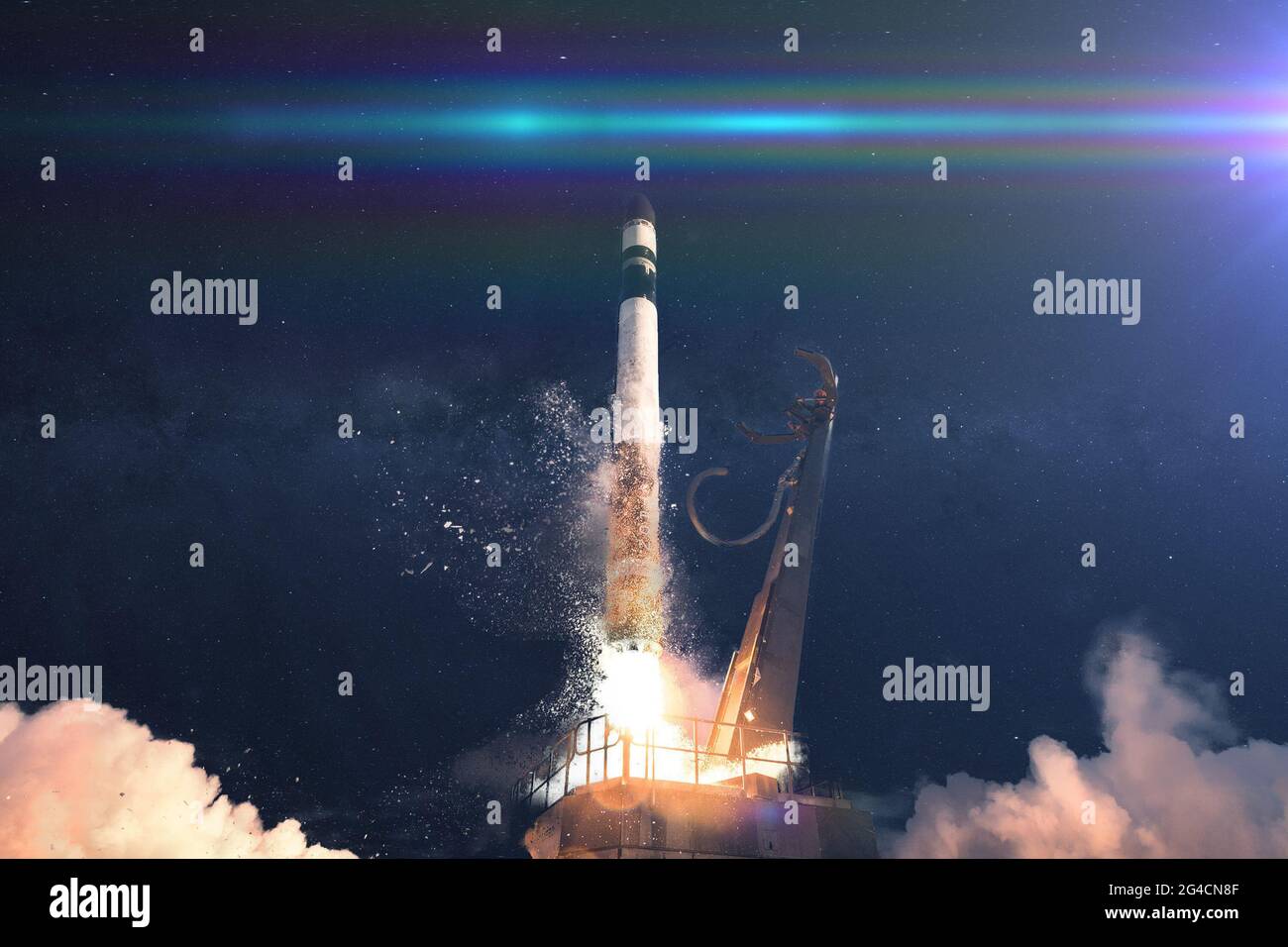 space ship shuttle take off, launch, cosmic mission. elements of this ...