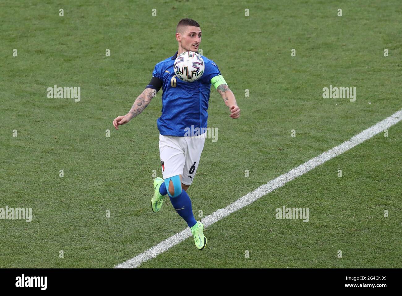 Rome, Italy, 20th June 2021. Marco Verratti of Italy controls the ball ...