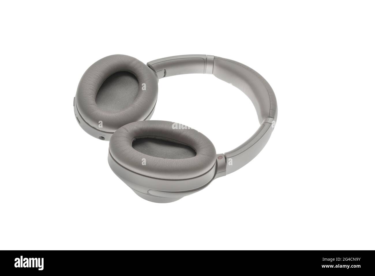 new modern gray wireless headphones, audio studio device isolated Stock ...