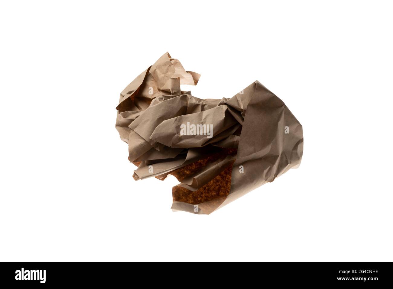 piece of package paper crumpled isolated on white background Stock ...